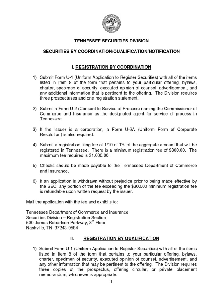 Securities Registration Instructions | PDF | Securities Act Of 1933 ...