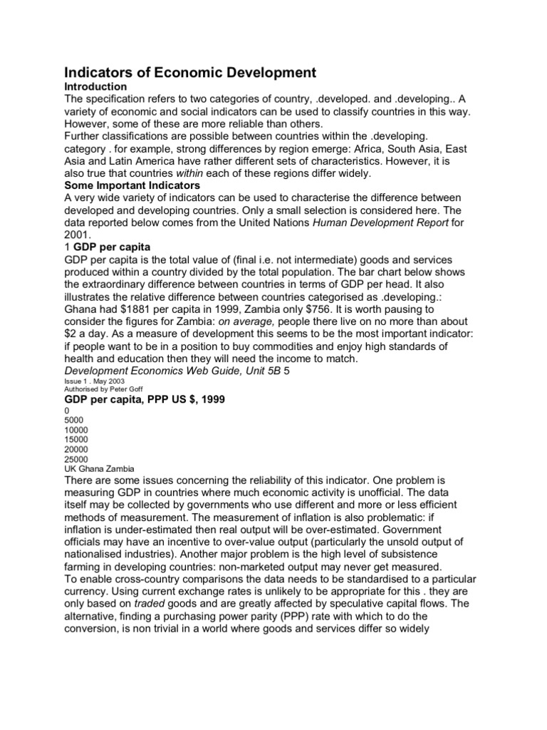 Indicators of Economic Development | PDF | Poverty Threshold | Poverty