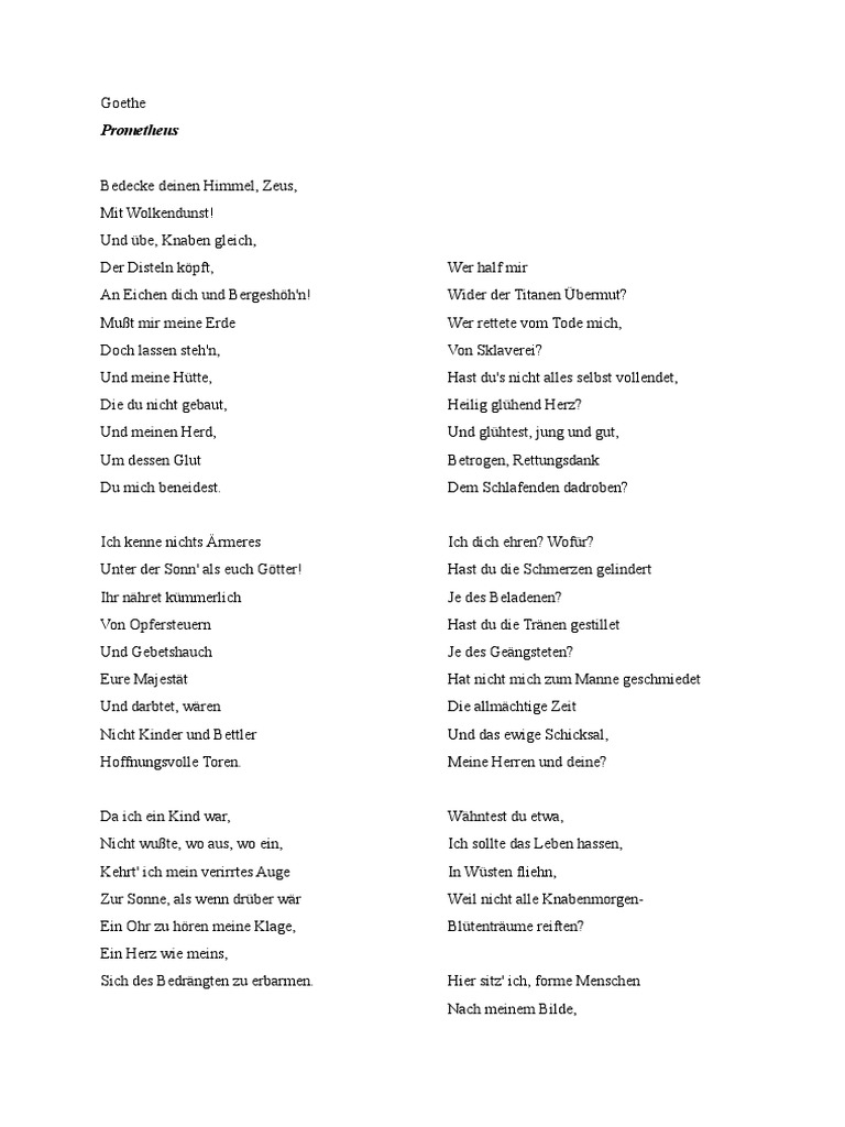 Goethe Prometheus