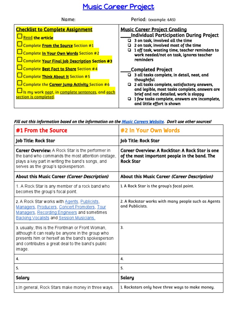 Music Career Project 1 | PDF | Leisure | Entertainment (General)