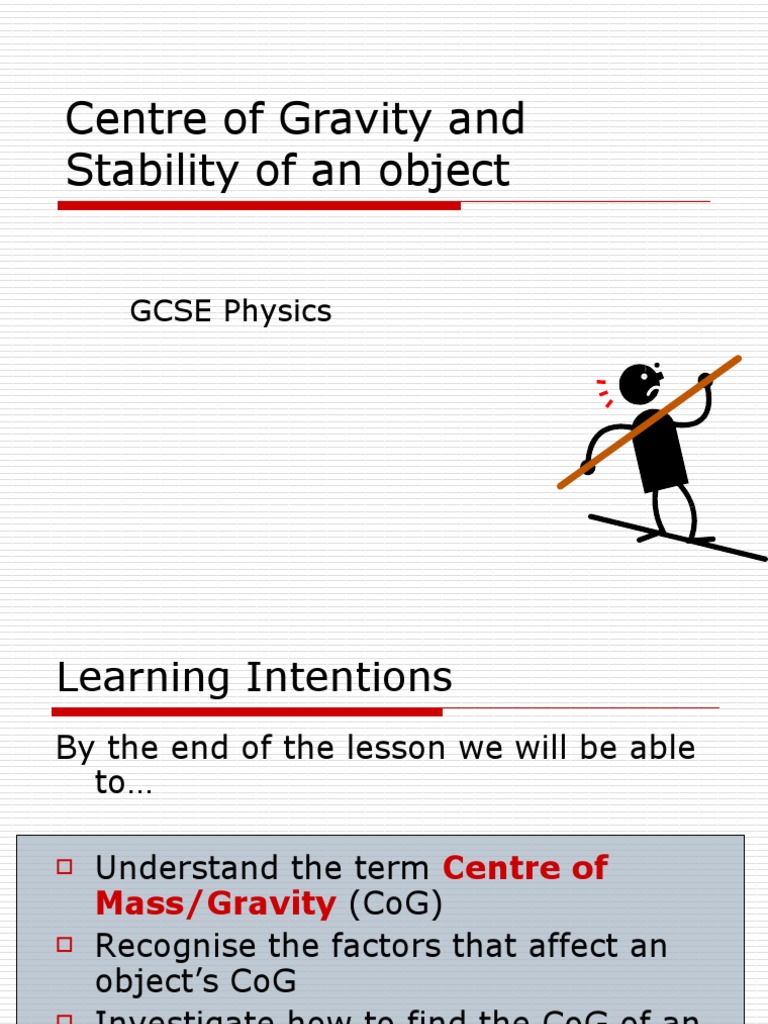 Centre of Gravity and Object Stability | PDF | Center Of Mass | Weight