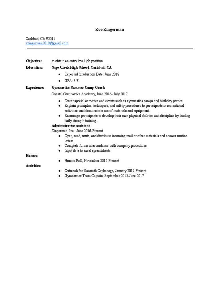 Entry-Level Job Seeker Resume | PDF