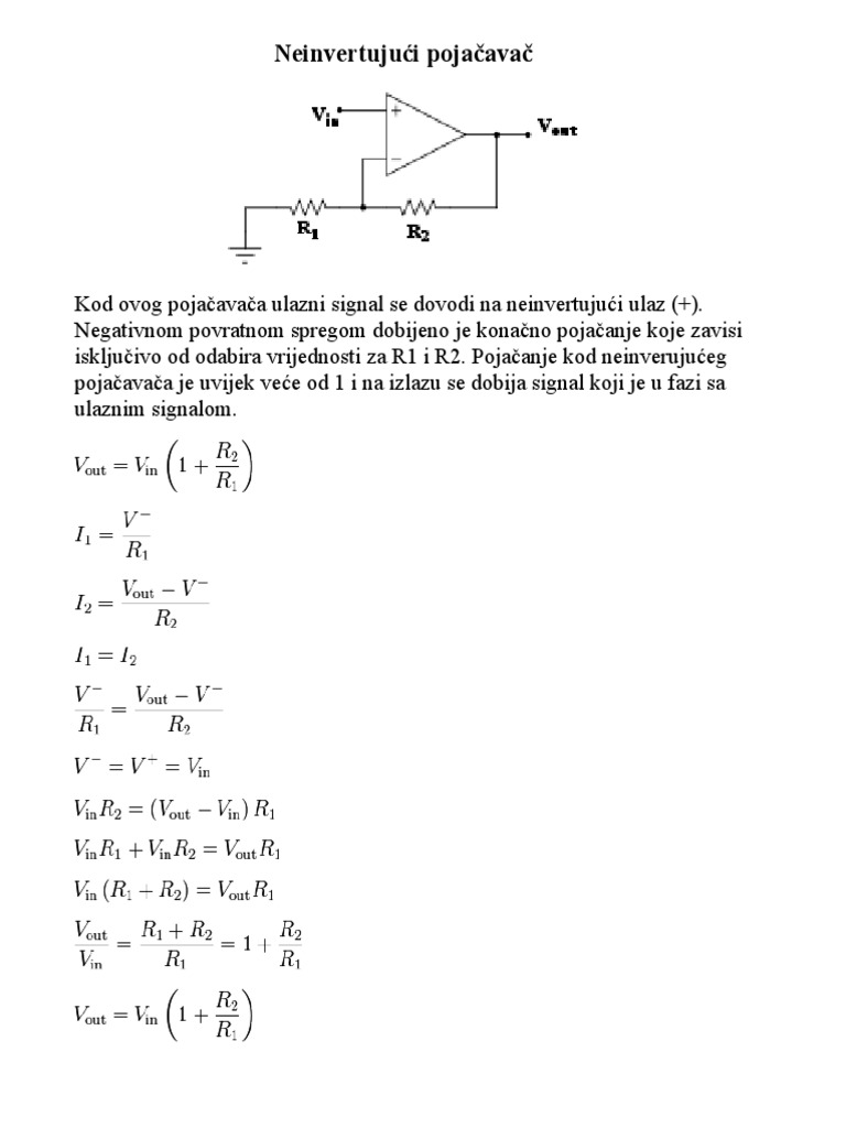 Neinvertujuci Pojacavac | PDF