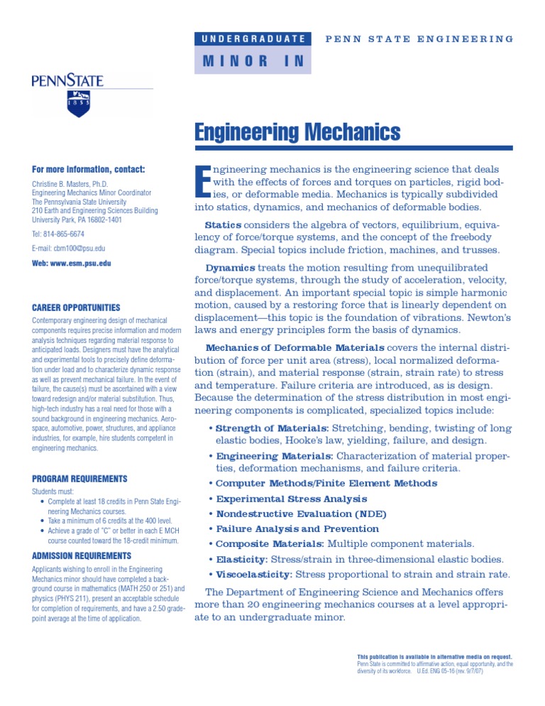 EMECH | PDF | Deformation (Mechanics) | Force