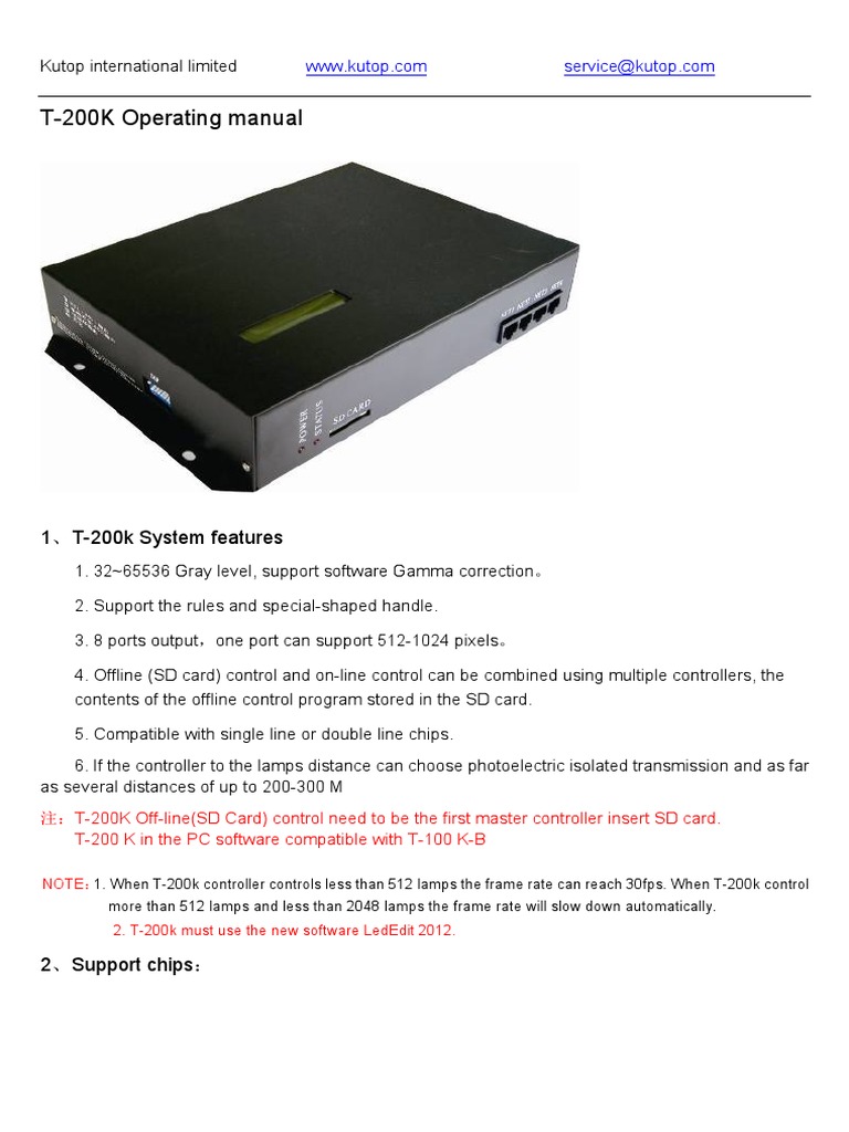 T 200K Controller Operating Manual | PDF | Secure Digital | Computer File