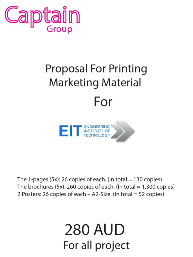 Printing Proposal for Marketing Materials | PDF
