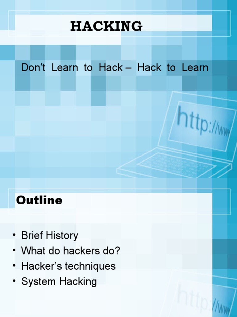 Hacking: Don't Learn To Hack - Hack To Learn | PDF | Security Hacker ...