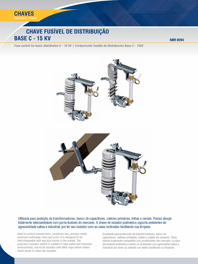 Chave Fusivel Distribuicao Base c 15 Kv