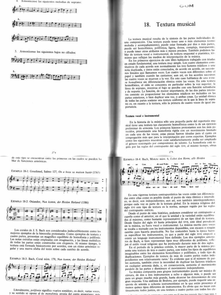 Ejemplos de Textura Musical | PDF | Musicología | Las artes escénicas