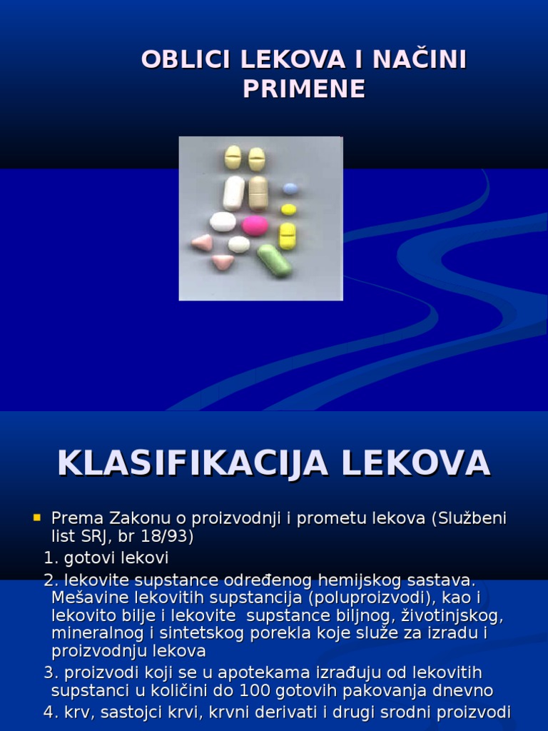 Oblici Lekova I Nacini Primene | PDF