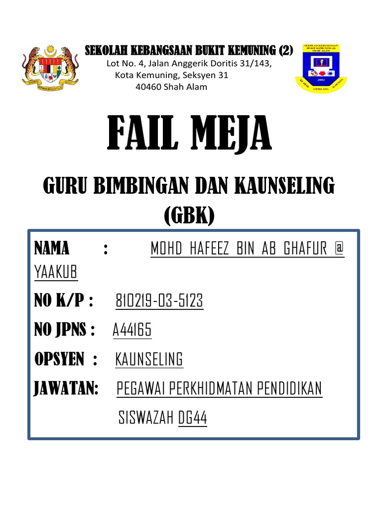 Muka Depan Fail Meja | PDF