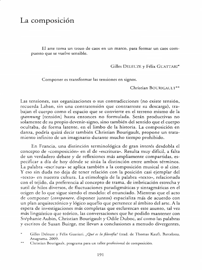 Louppe Laurence 2011 La Composicic3b3n en Poc3a9tica de La Danza ...