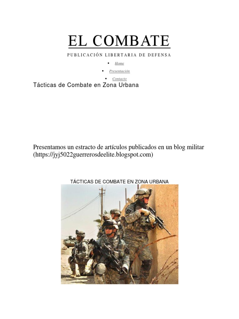 Tácticas de Combate Urbano Militar | PDF | Infantería | Guerras y ...
