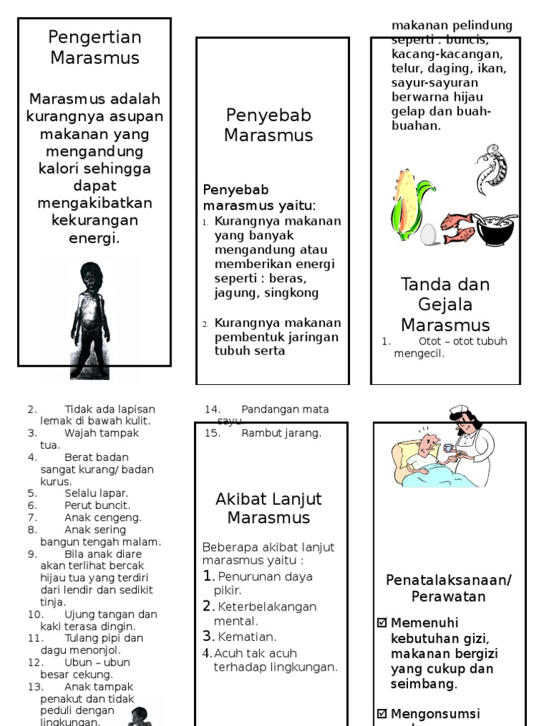 Leaflet - Penyuluhan Kesehatan - Marasmus | PDF