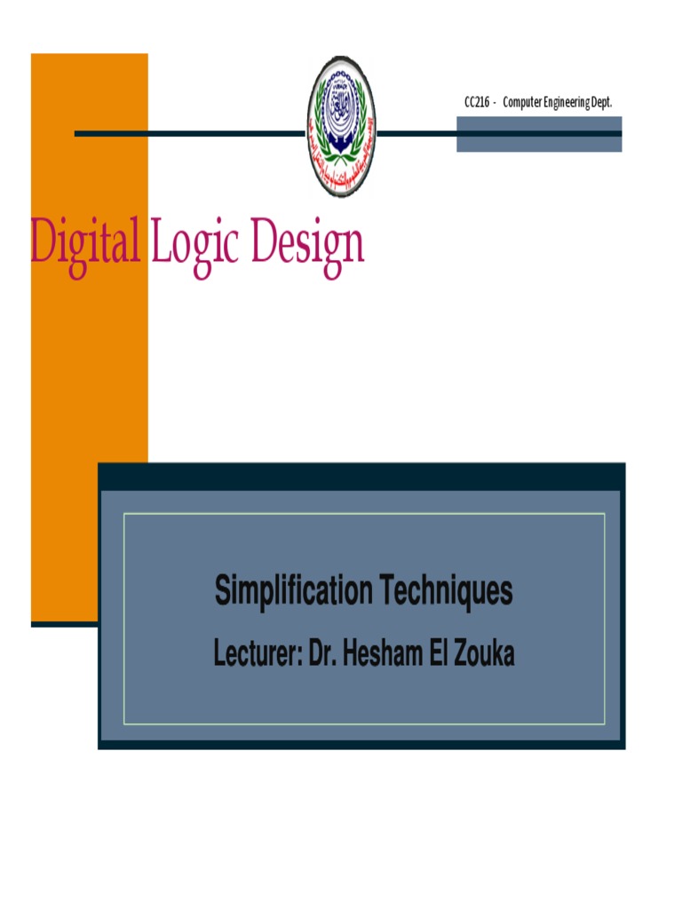 CC442 Simplification Techniques | PDF | Logic Gate | Boolean Algebra