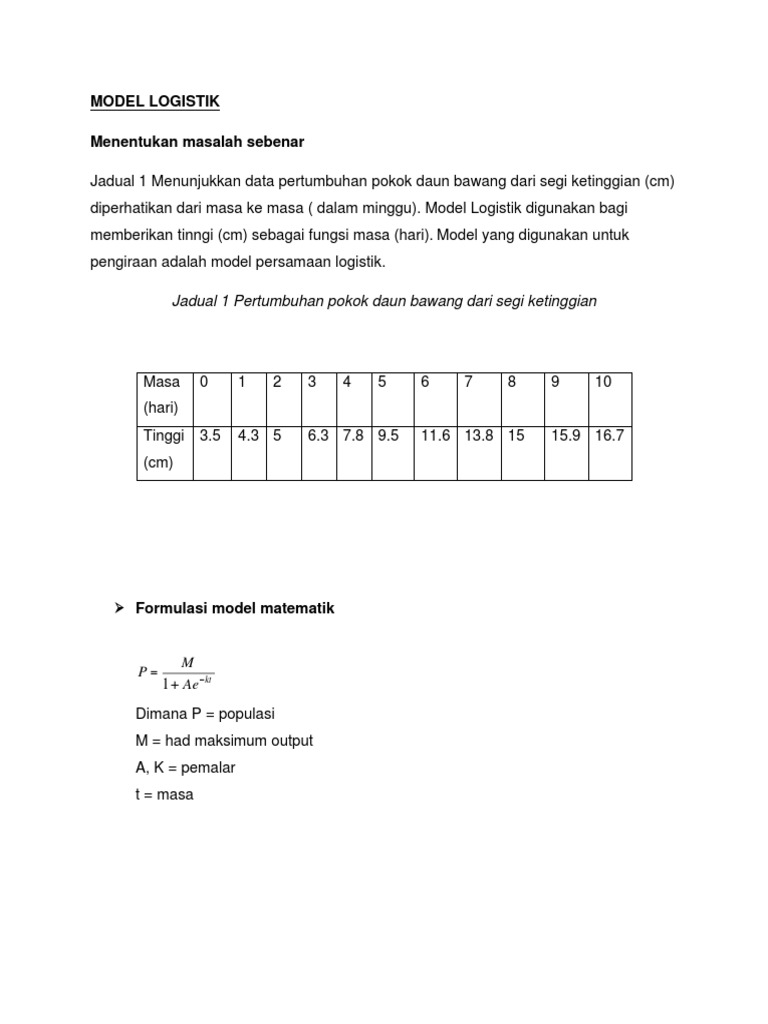 Model Logistik | PDF