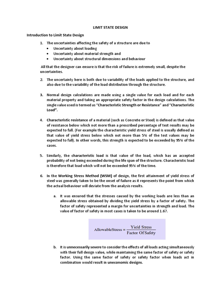 Understanding Limit State Design Principles | PDF | Strength Of ...