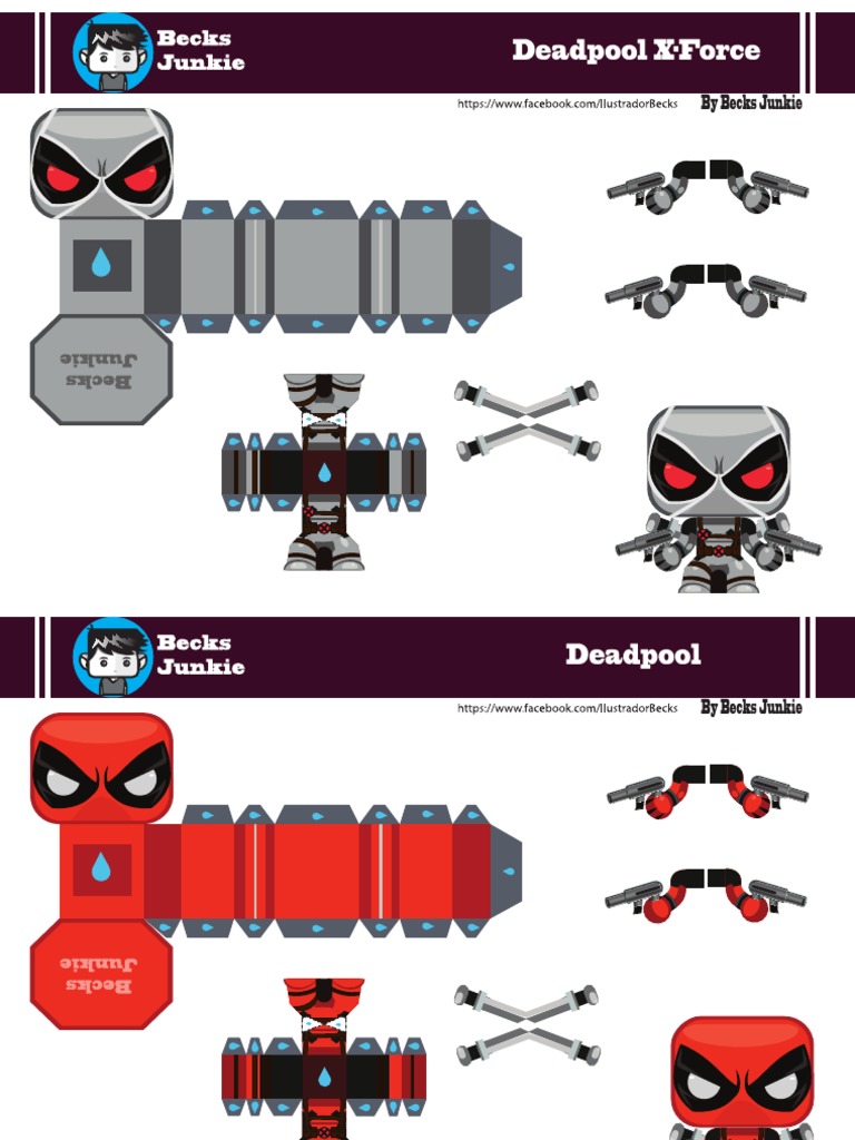 Deadpool Mini Papercraft by Becks Junkie PDF | PDF
