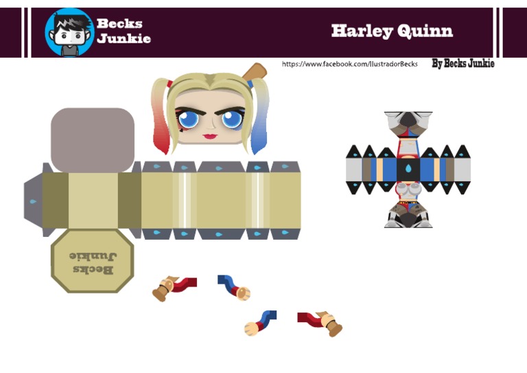 Harley Quinn Mini Papercraft by Becks Junkie | PDF