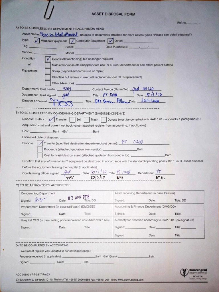 Asset Disposal Form Template | PDF | Business Economics | Economies
