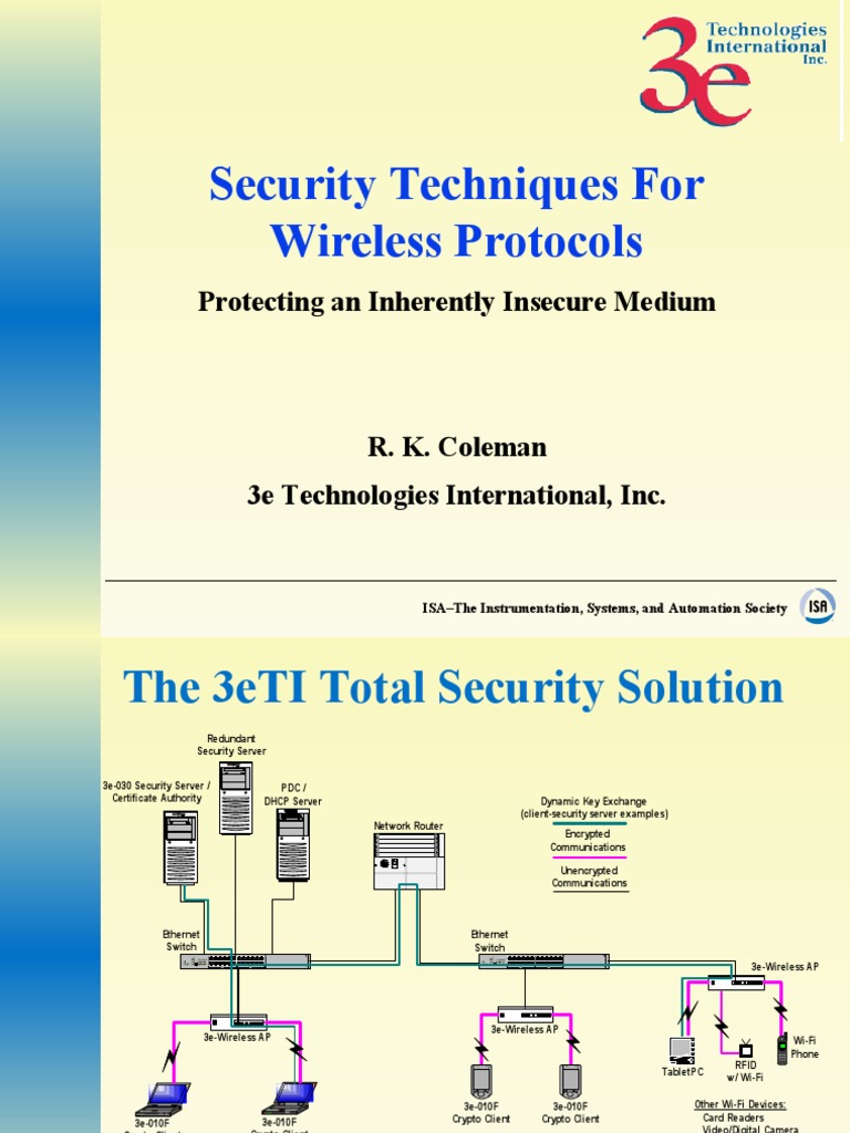 Security Techniques For Wireless Protocols: Protecting An Inherently ...