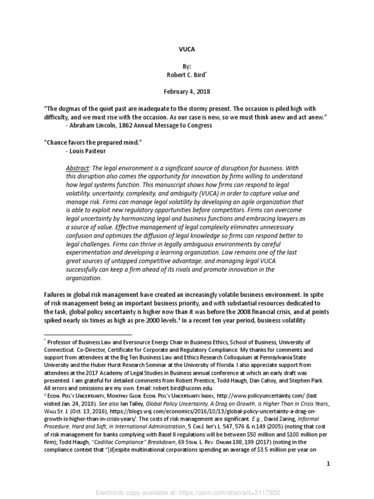 VUCA | PDF | Risk | Risk Management