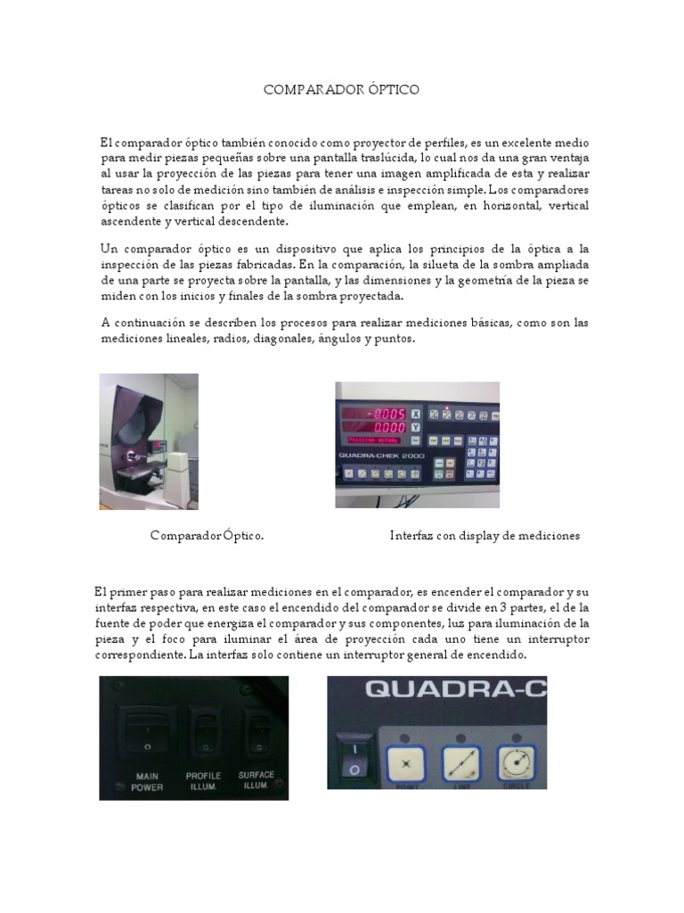 Comparador Óptico: Uso y Medición | PDF | Sombra | Óptica