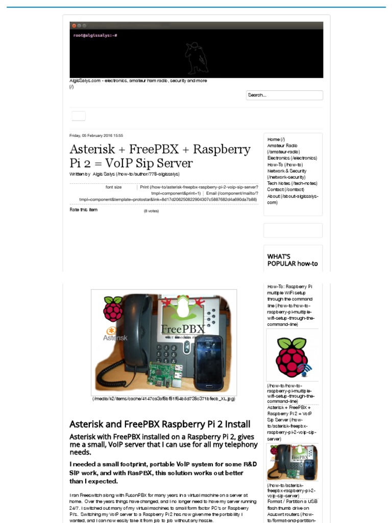 Asterisk + FreePBX + Raspberry Pi 2 VoIP Sip Server PDF | PDF | Session ...