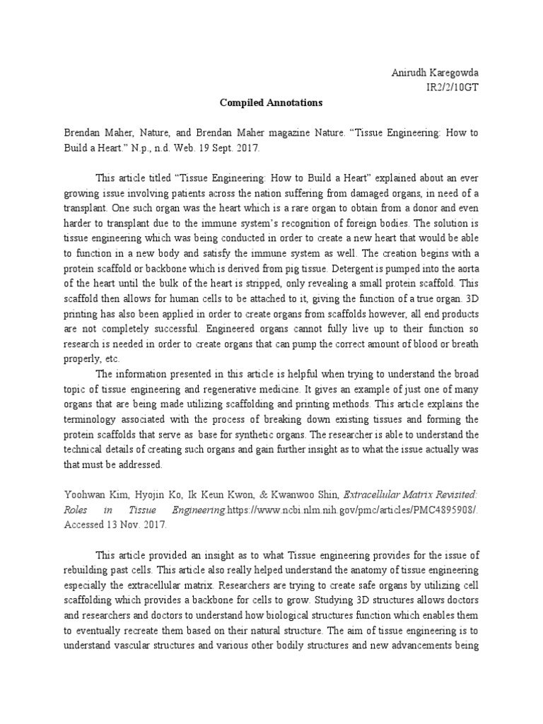 Annotations | PDF | Tissue Engineering | Regeneration (Biology)