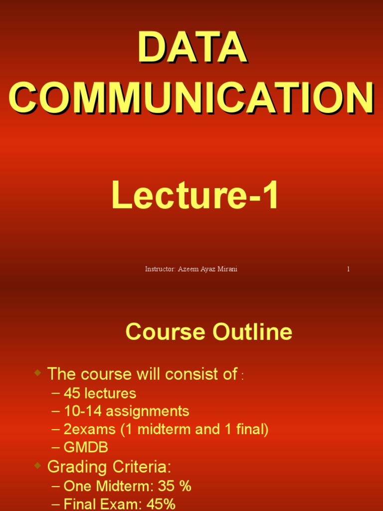 Data Communication - CS601 Power Point Slides Lecture 01 | PDF ...