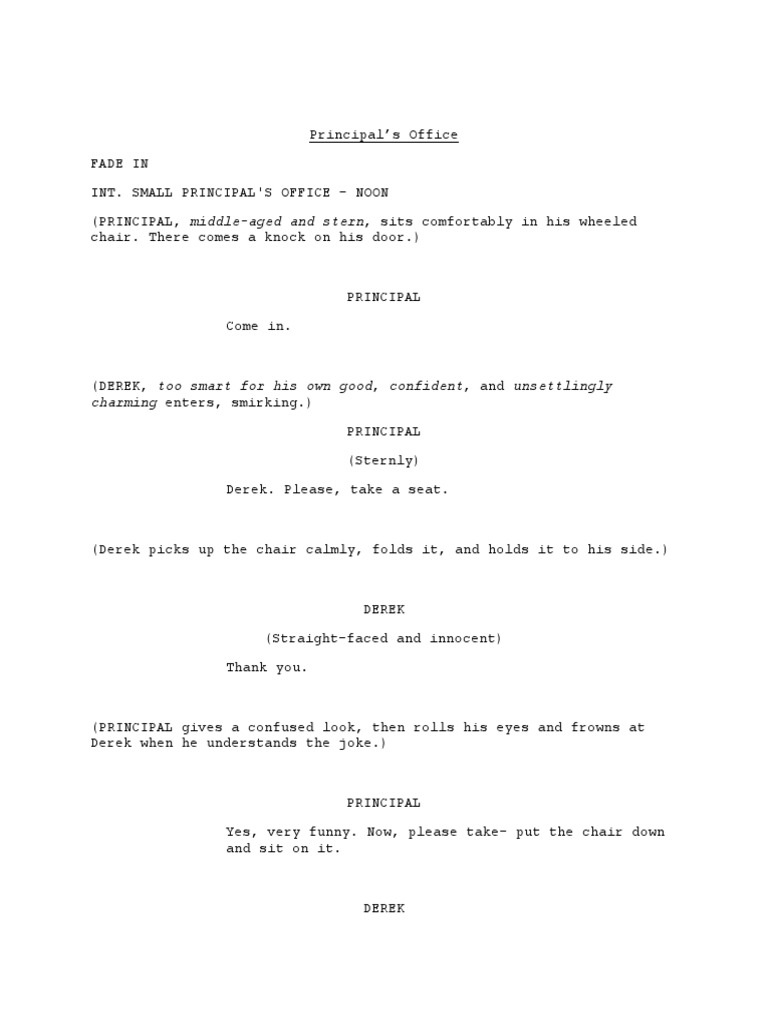 Principal's Office Script | Leisure