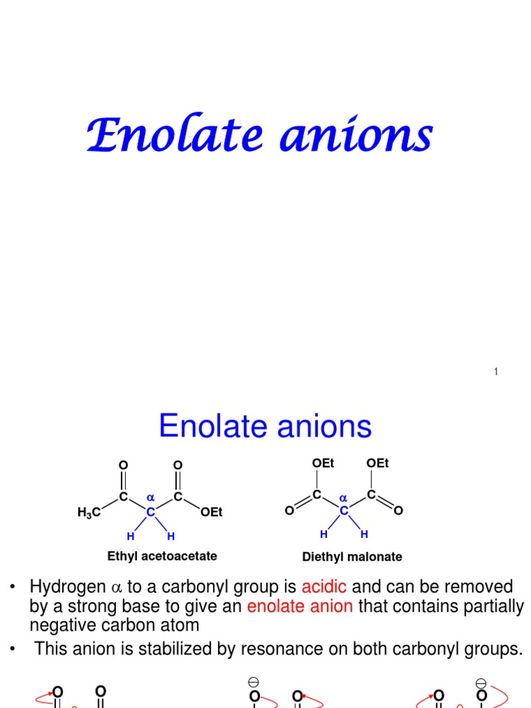13 Enolate Anion | PDF | Ester | Hydrogen Compounds