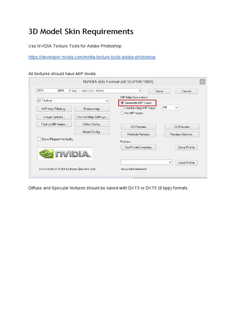 Guidelines for Texturing 3D Models for Use with NVIDIA Texture Tools ...