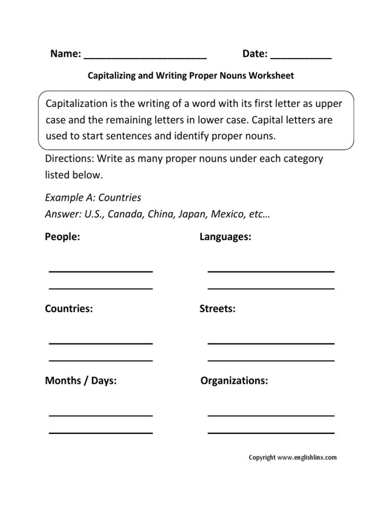 Capitalizing Writing Proper Nouns | PDF