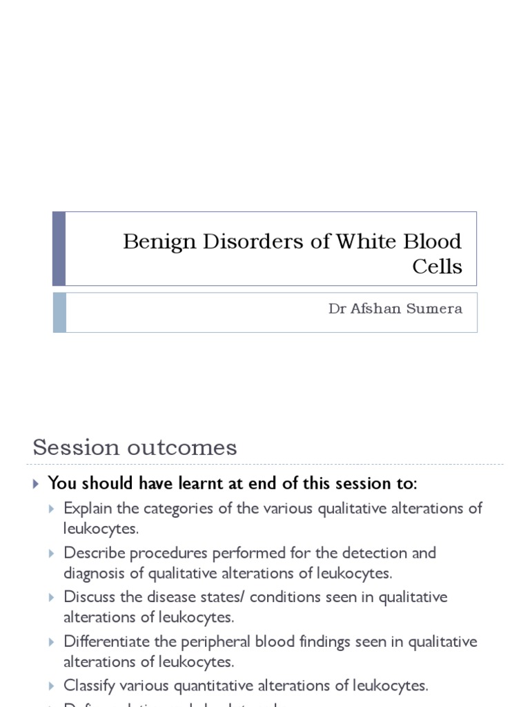 ME114-Benign Disorders of White Blood Cells | Download Free PDF | White ...