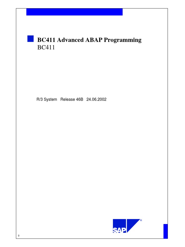 BC411 - Advanced ABAP Programming | PDF | Class (Computer Programming) | Method (Computer ...
