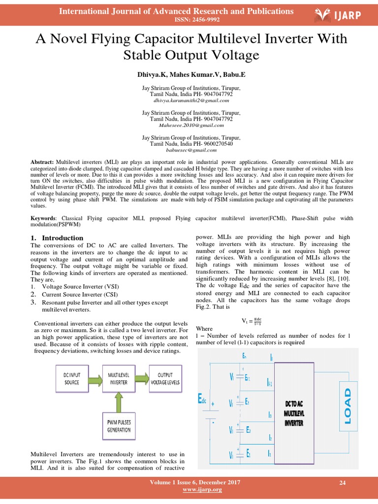 Novel Flying Capacitor Multilevel Inverter | PDF | Power Inverter ...
