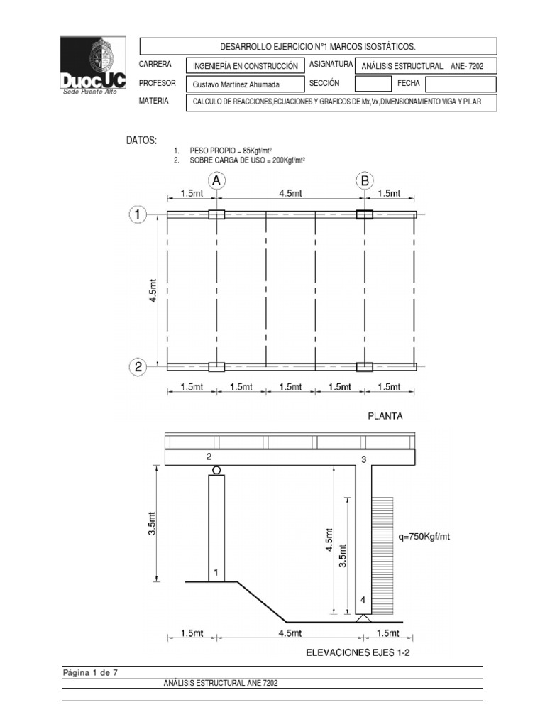 Desarrollo Ejercicio de Marcos Isostaticos Flechas y Angulos | PDF