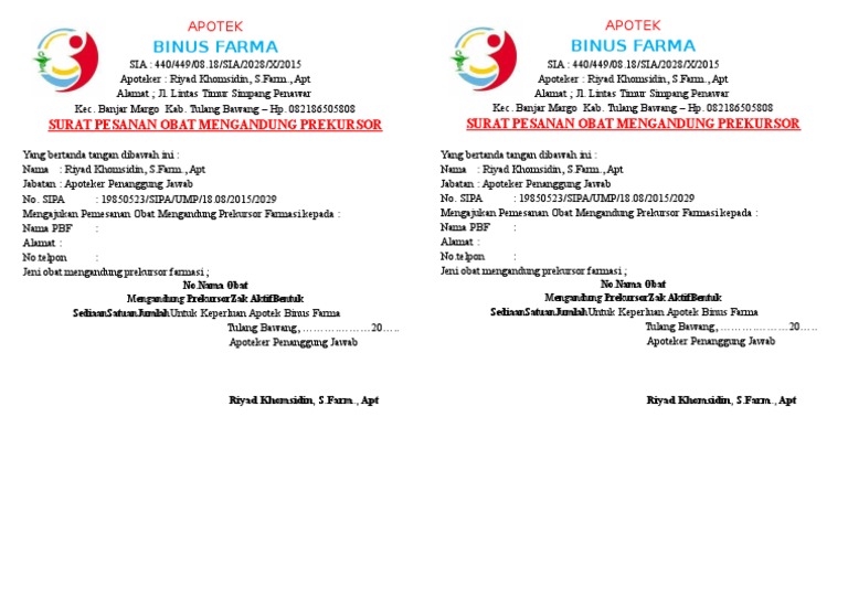 SP Prekursor Apotek Binus | PDF | Kesehatan Holistik