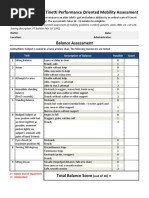 Elderly Mobility Scale Assessment Guide | PDF