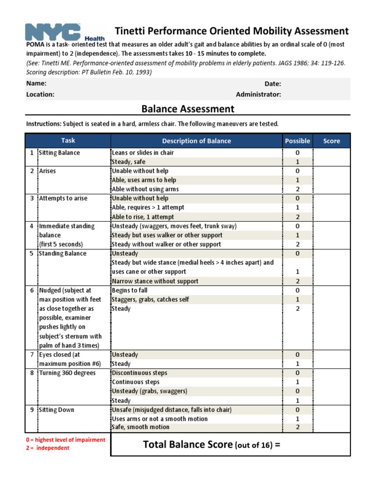 Tinetti PDF | PDF | Horse Gait | Balance (Ability)
