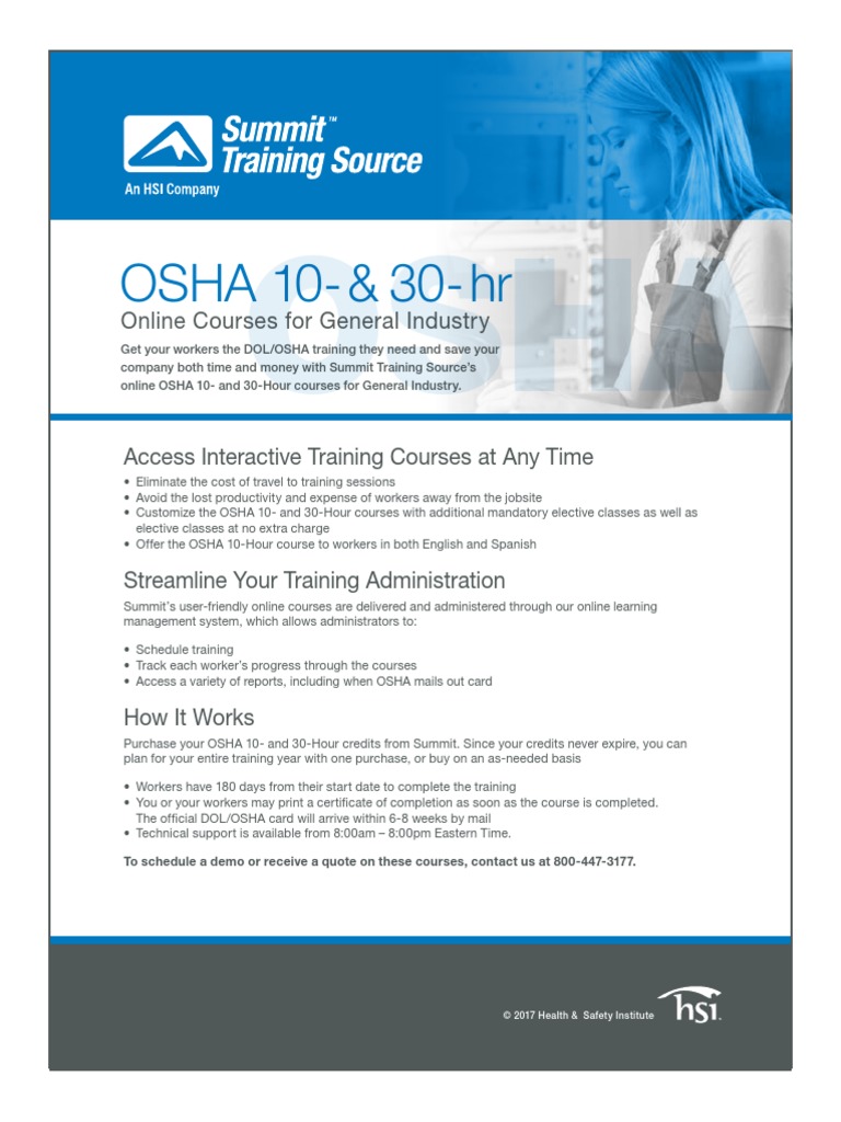 OSHA 10-30 Hour Course List-1 | PDF | Occupational Safety And Health ...