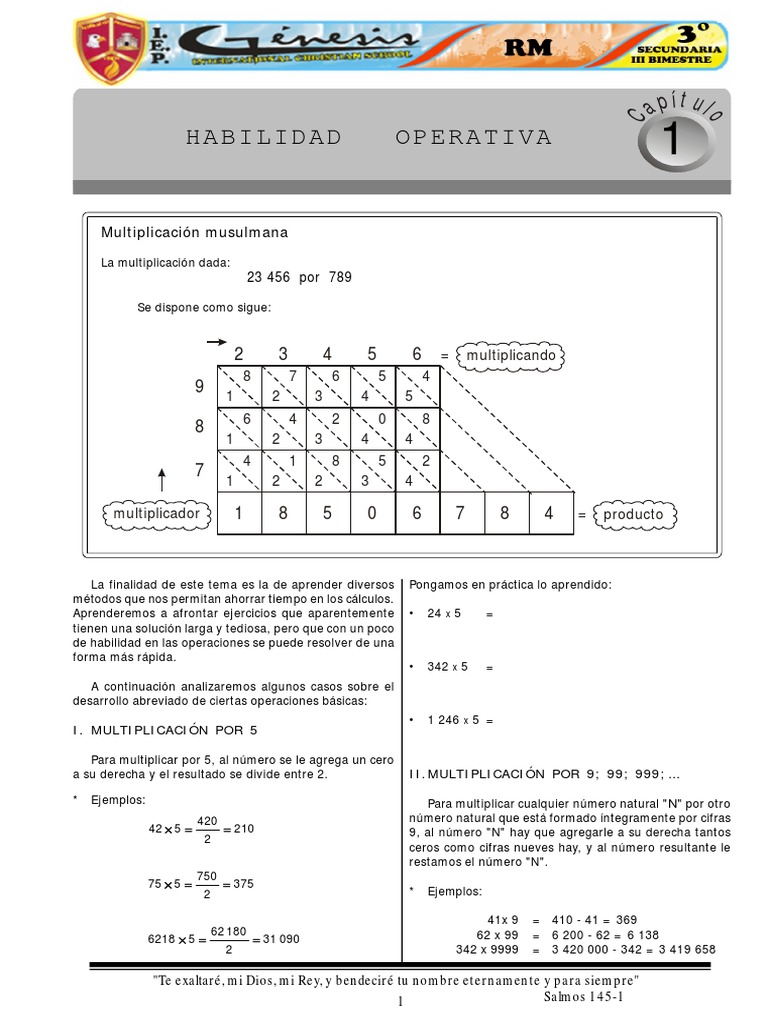 III Bimestre - 3ro - RM | PDF | Multiplicación | Matemática Elemental
