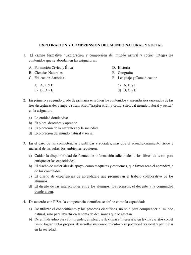 Exploración y Comprensión Del Mundo Natural y Social | Educación ...