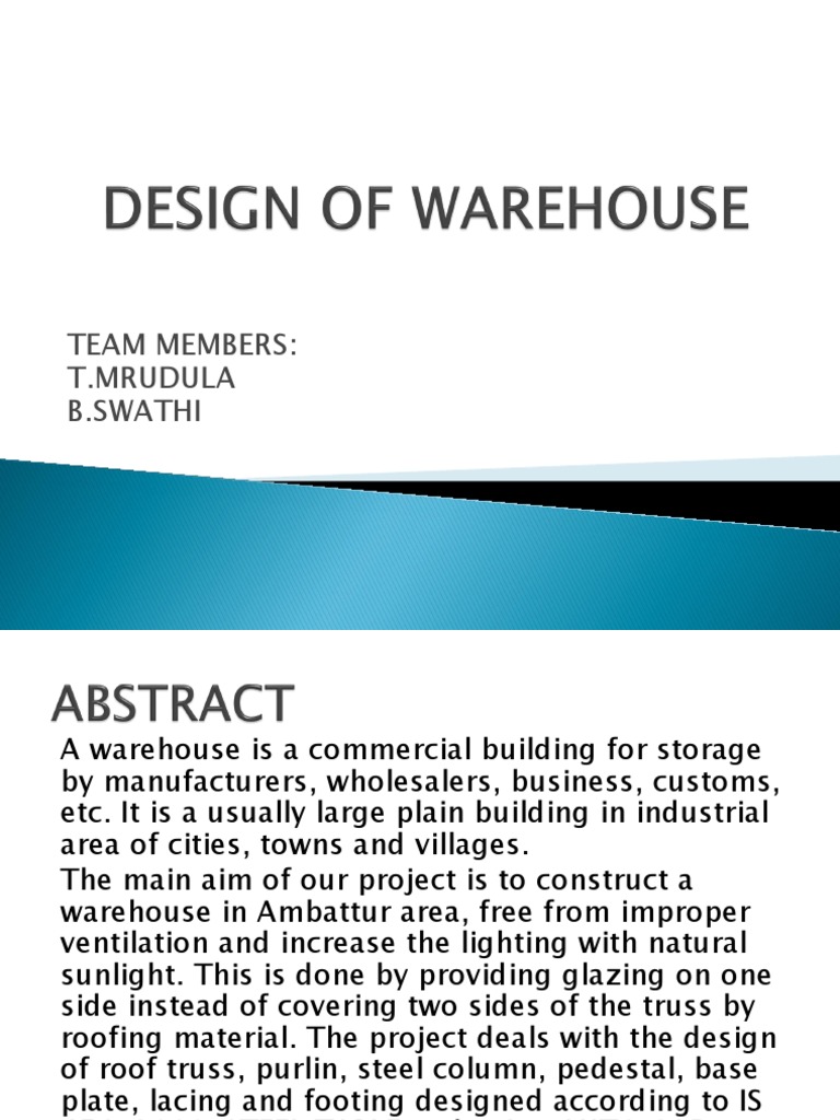 Design of Warehouse | PDF | Warehouse | Structural Engineering