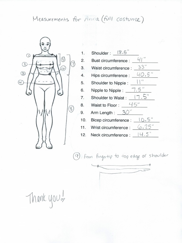 Sample Measurement Sheet