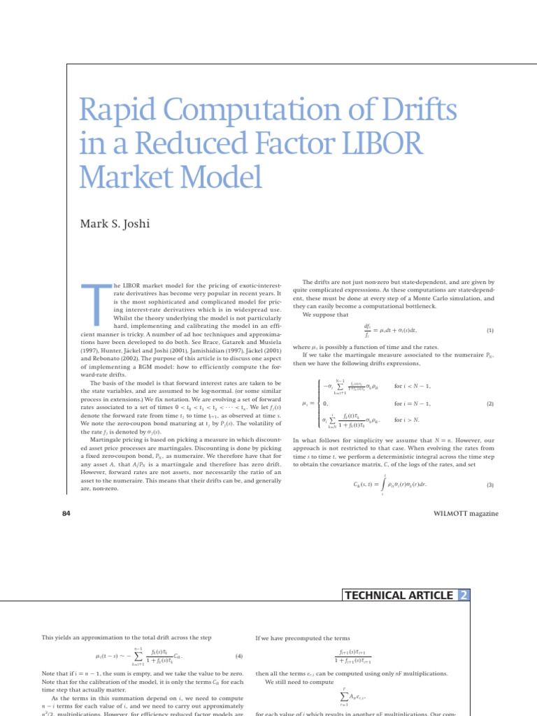 Libor Market Model Joshi | PDF | Mathematical Finance | Matrix (Mathematics)