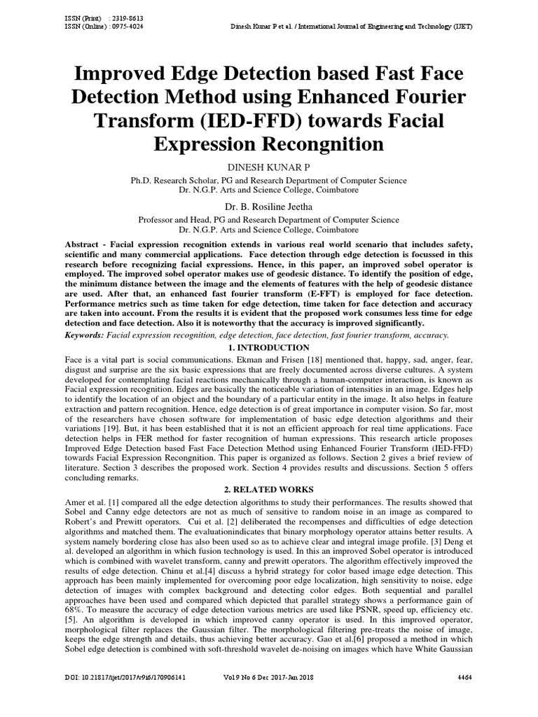 Improved Edge Detection Based Fast Face Detection Method Using Enhanced ...