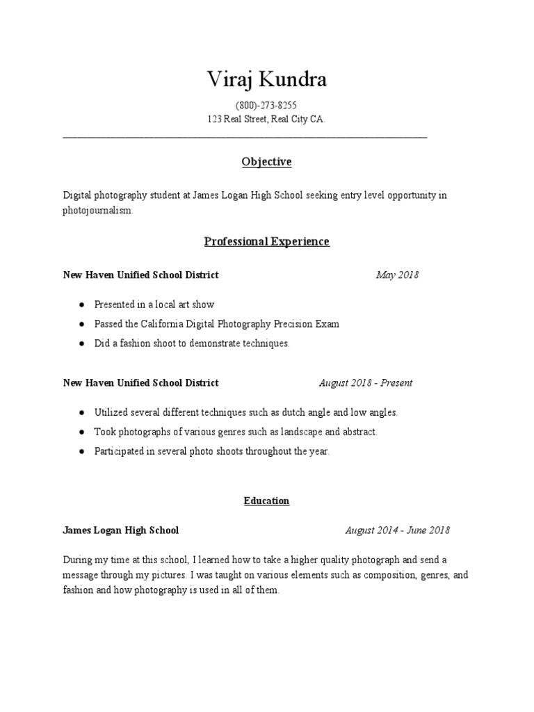 Resume Rough Draft 1 | PDF