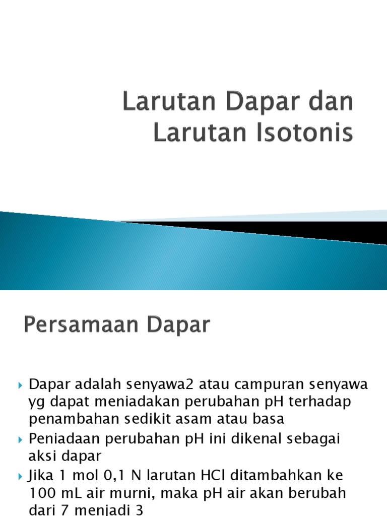 Larutan Dapar Dan Larutan Isotonis | PDF